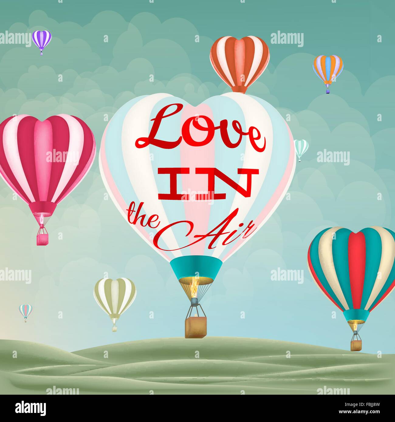 Heart-shaped hot air balloons. EPS 10 Stock Vector Image & Art - Alamy