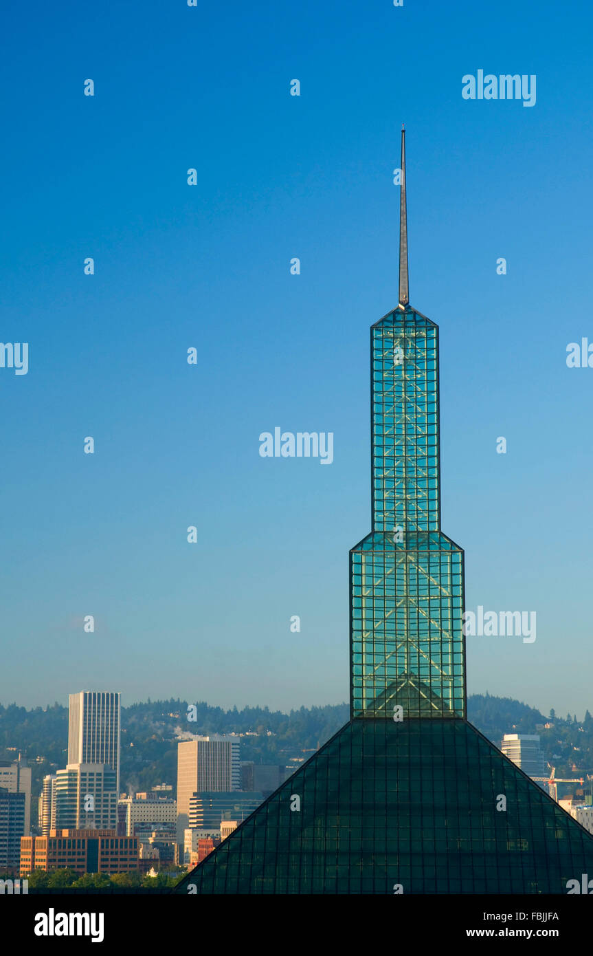 Convention Center tower with downtown, Portland, Oregon Stock Photo - Alamy