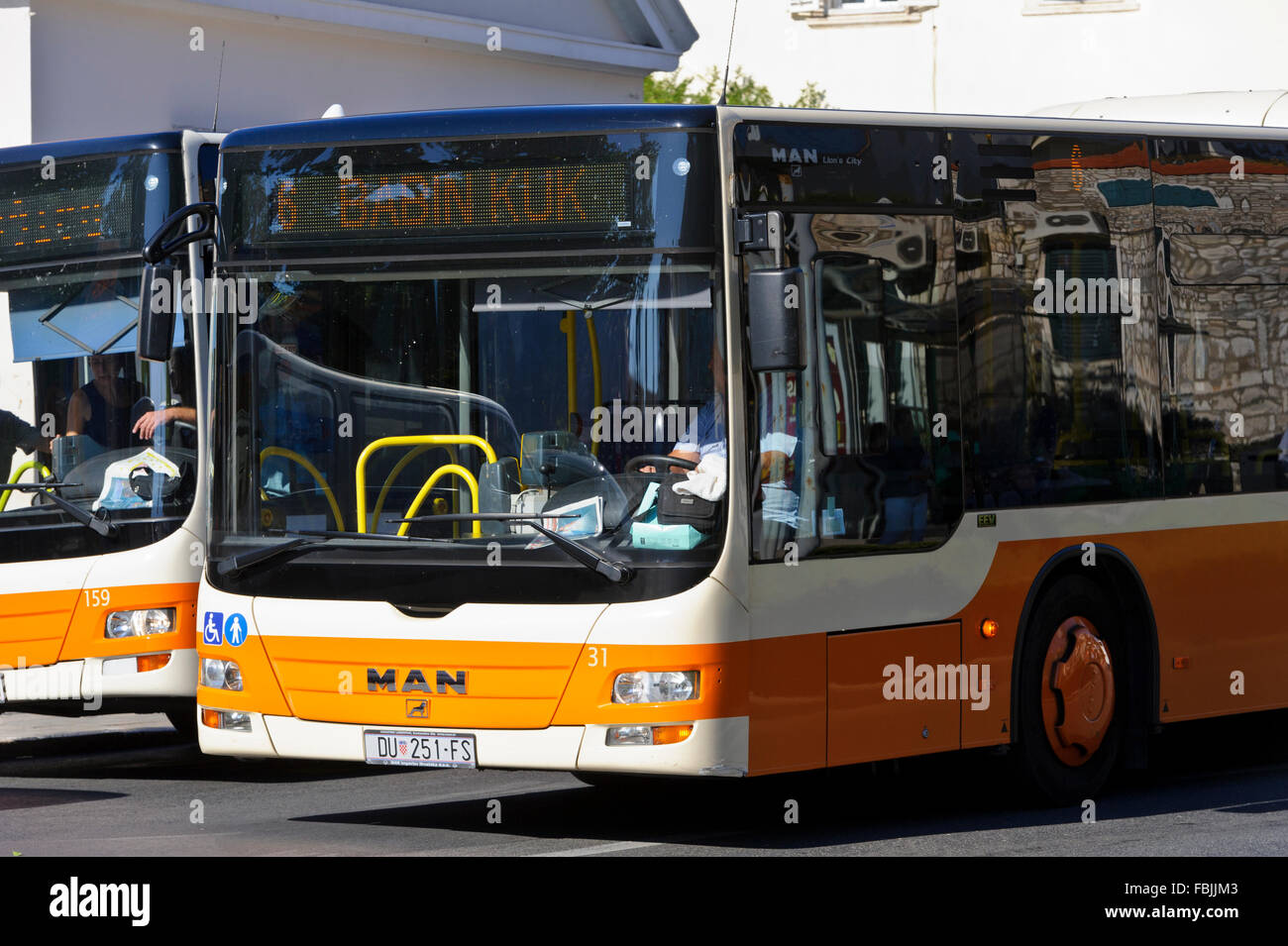 A public bus in the Old Town in Dubrovnik, Croatia Stock Photo - Alamy