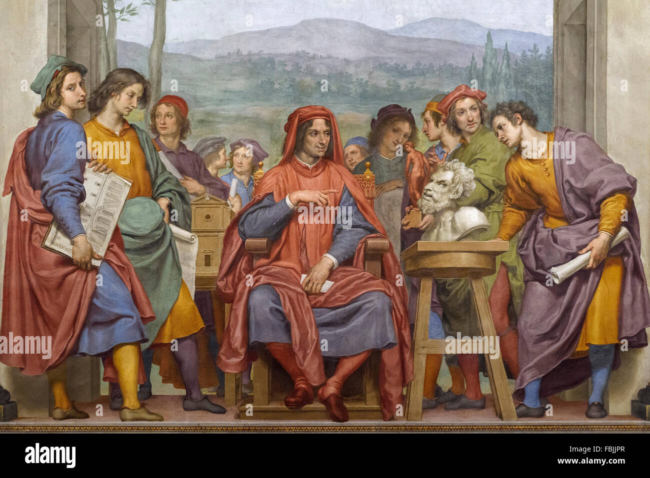 Florence. Italy. Fresco portraying Lorenzo the Magnificent (1469-1492 ...