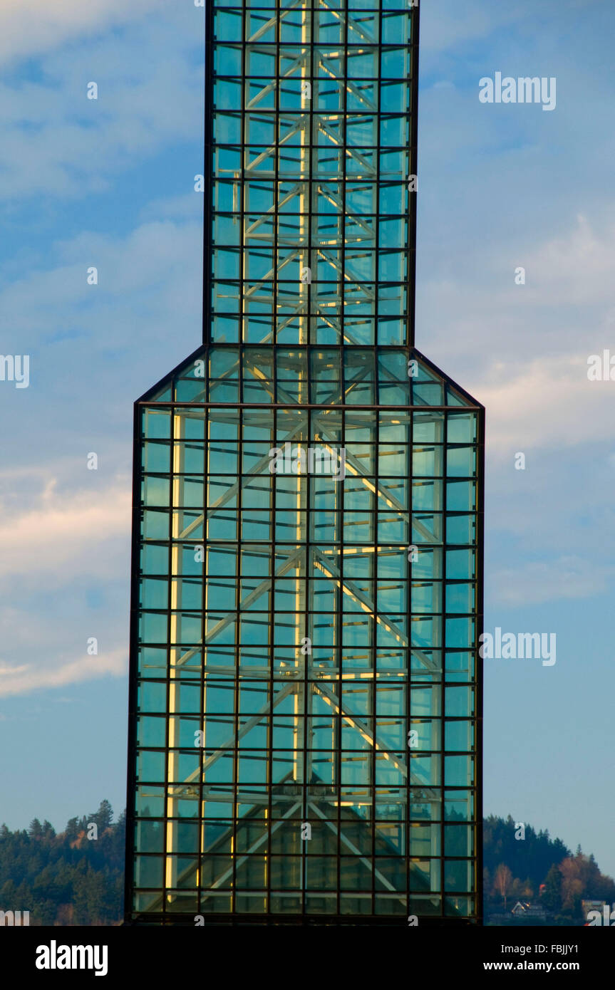 Convention Center tower with downtown, Portland, Oregon Stock Photo - Alamy