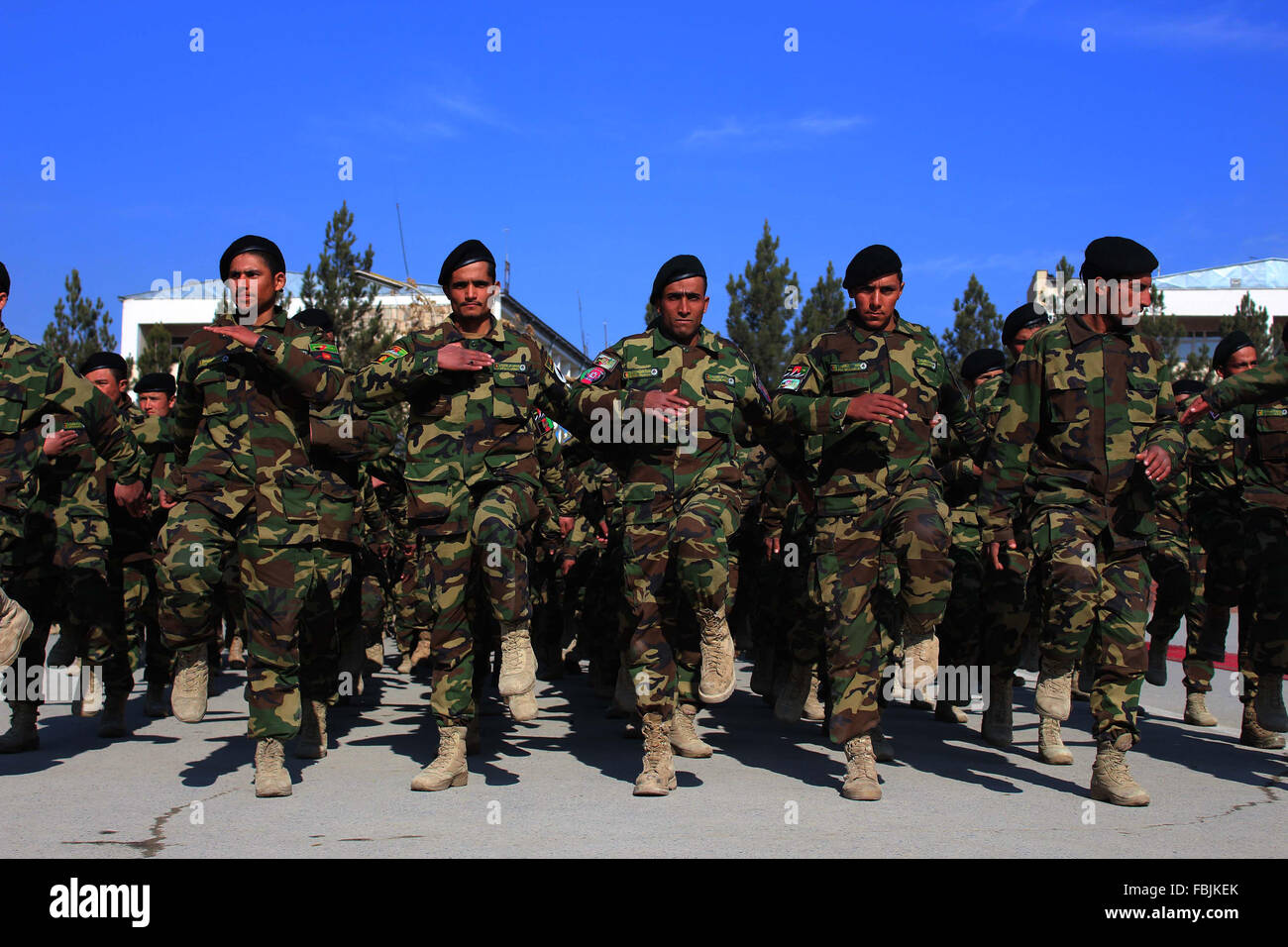 KABUL, AFGHANISTAN,JAN 17,2016 Afghan National Army (ANA) recruits ...