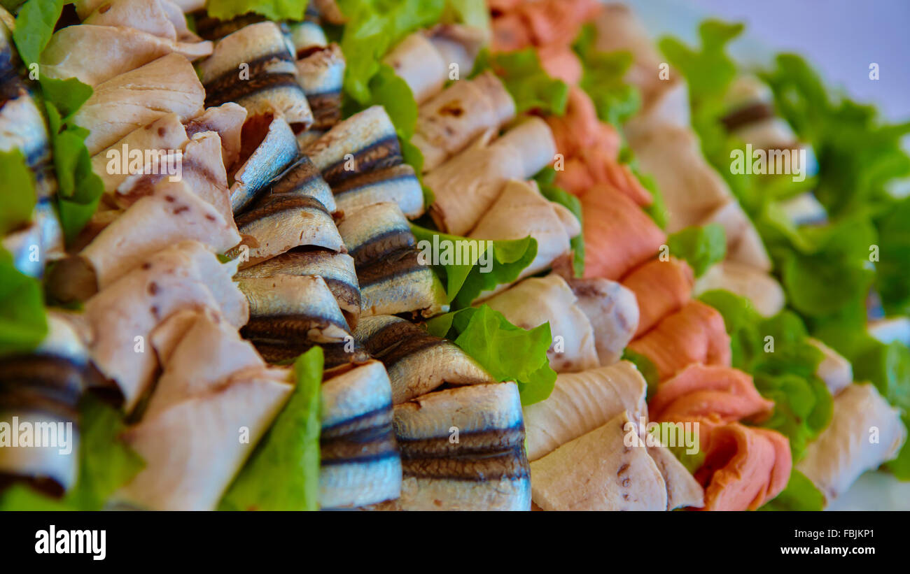 Different fish appetizer Stock Photo - Alamy