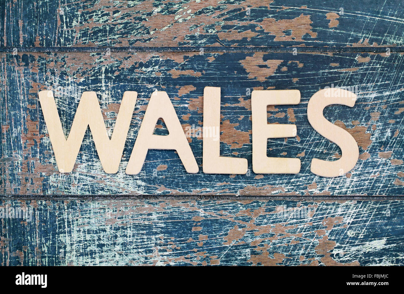 Wales written with wooden letters on rustic surface Stock Photo - Alamy