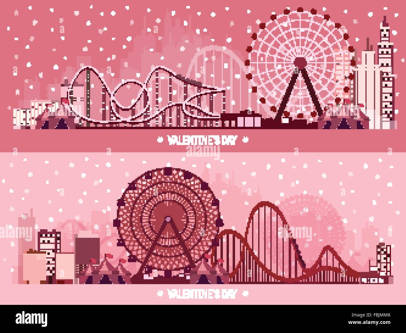 Vector illustration. Valentines day. Love. 14 february. Park. Ferris ...