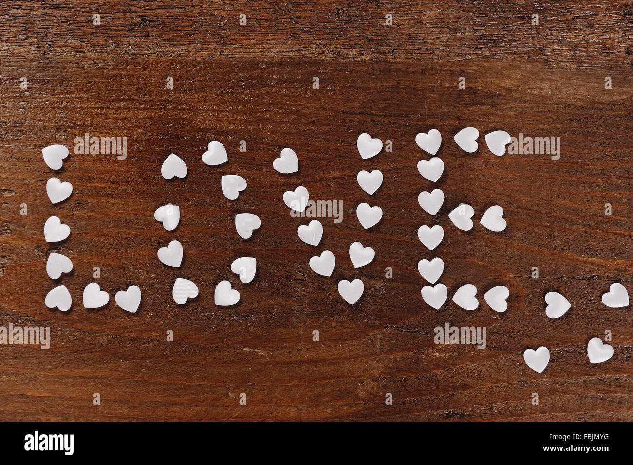 Word love with hearts hi-res stock photography and images - Alamy