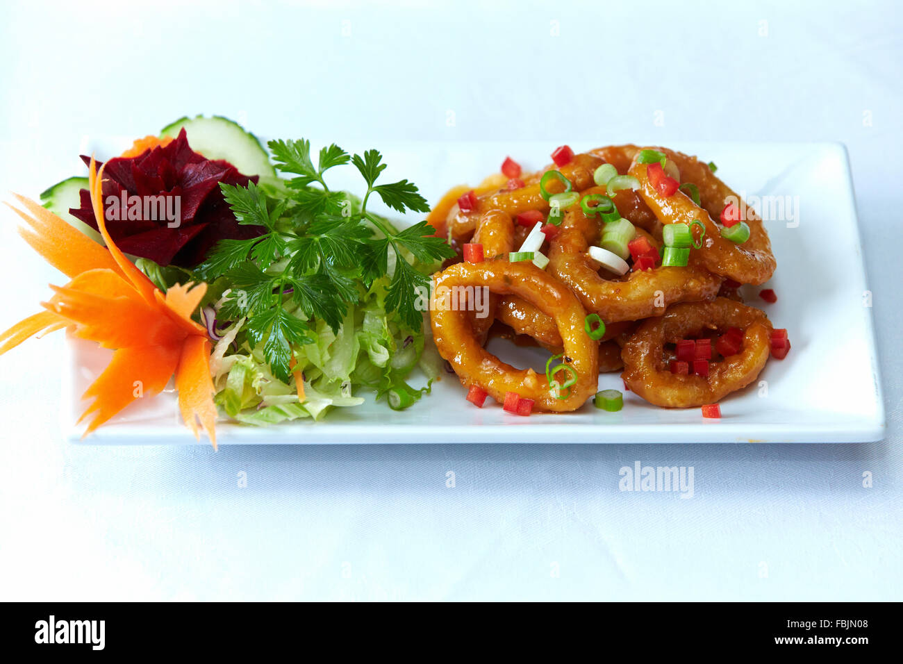 Fried calamari with garlic chilli sauce from the Thai menu at the White ...