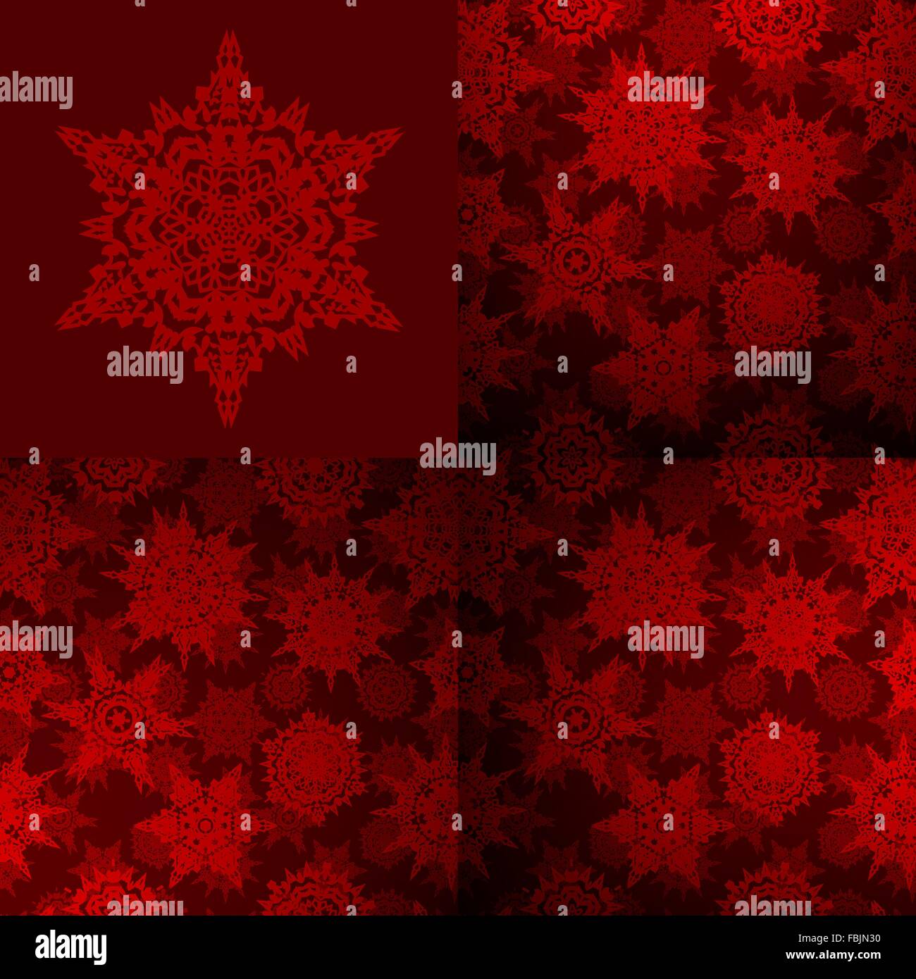 Seamless deep red christmas texture set. EPS 10 Stock Vector Image ...