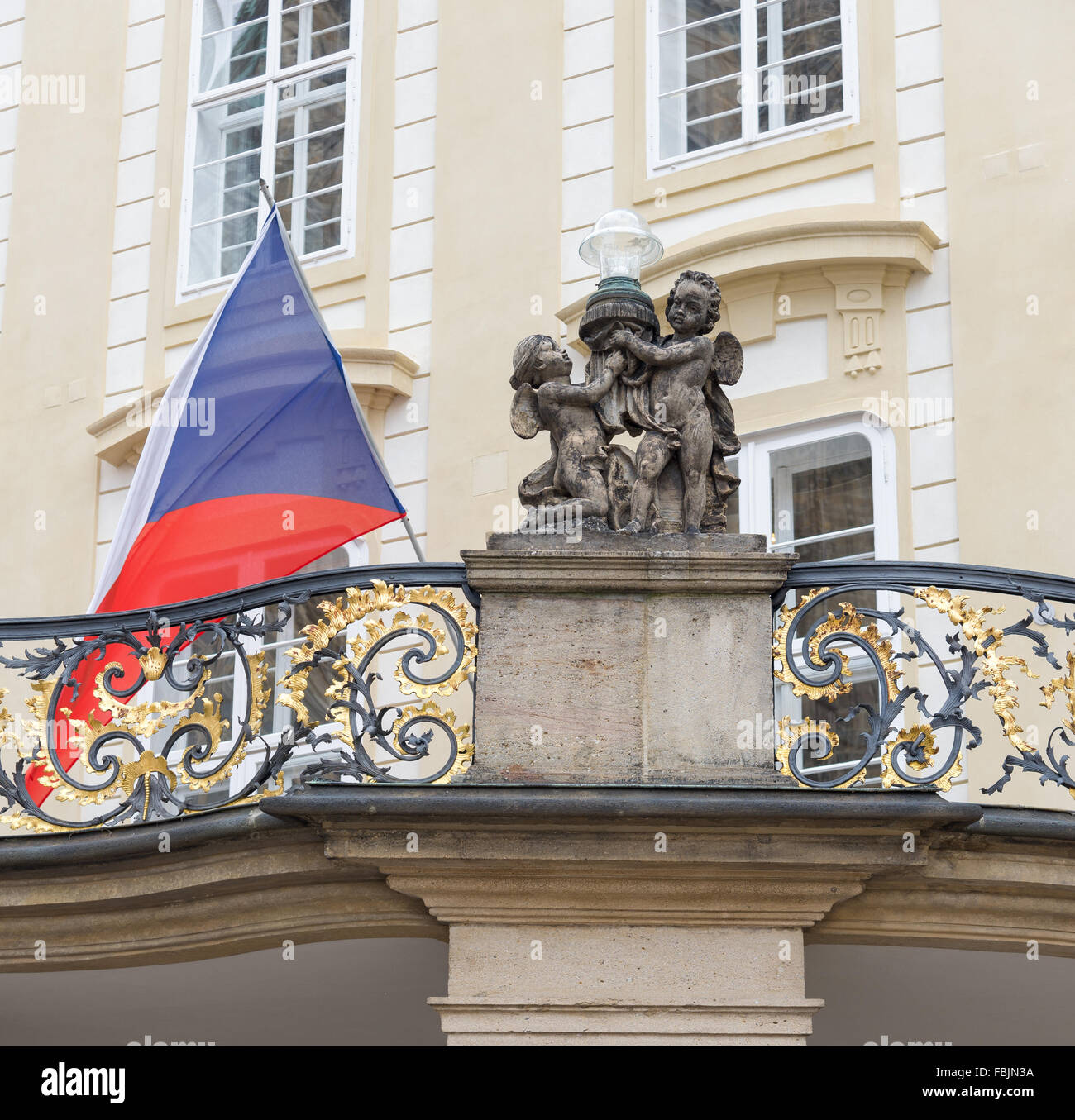 PRAGUE, AUGUST 5: Guard at Prague Castle. At 12 noon of every day is ...