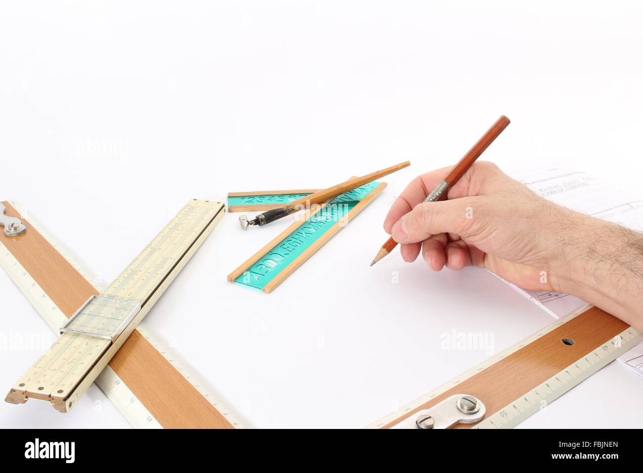 Old drawing apparatus and instruments Stock Photo - Alamy