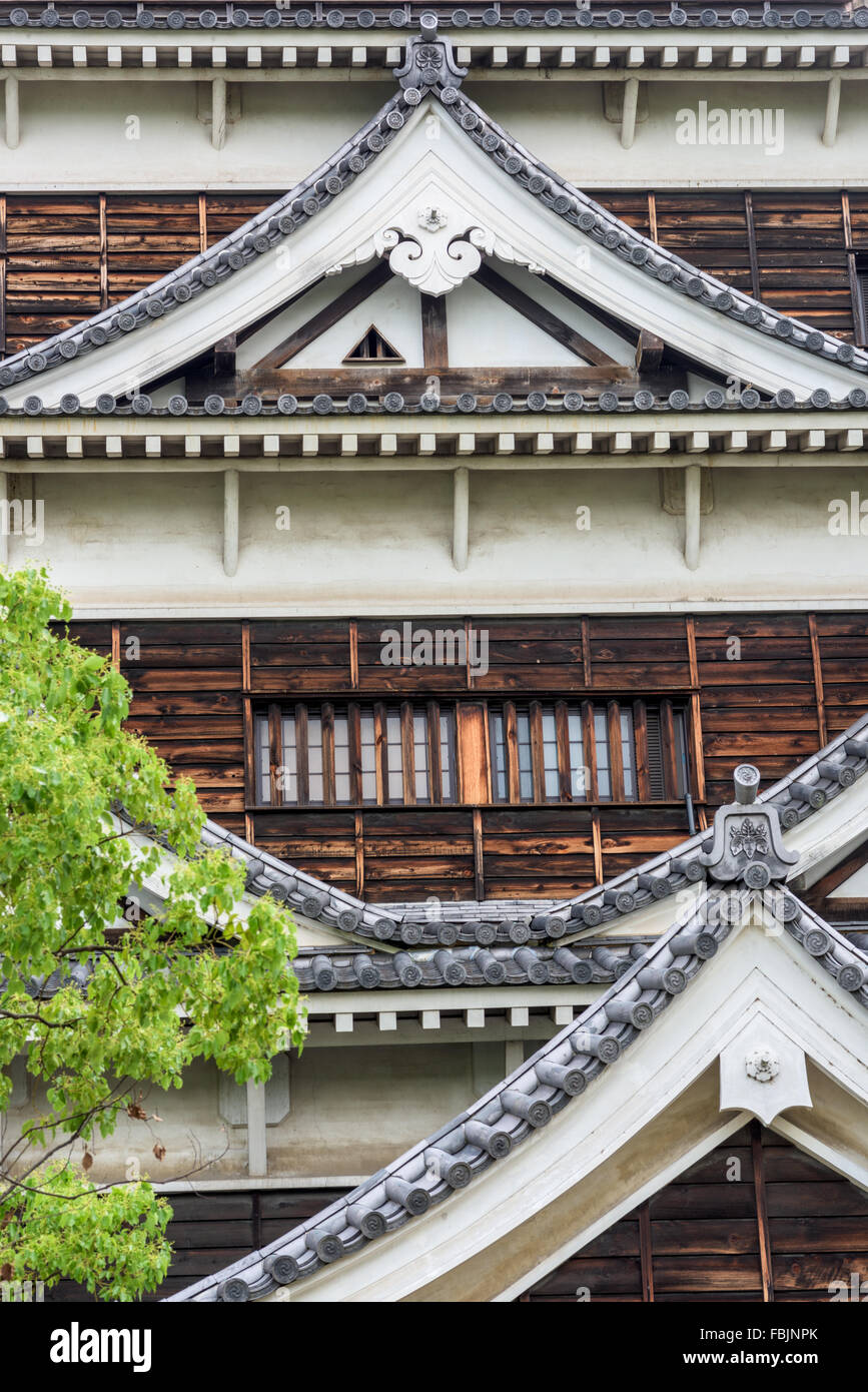 Classic Japanese roof details with windows Stock Photo - Alamy