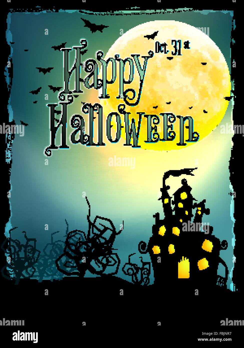 Halloween Background with haunted house. EPS 10 Stock Vector Image ...