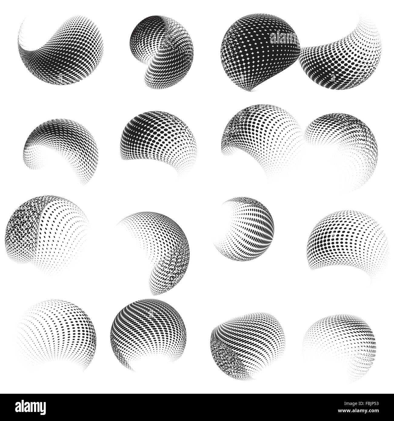Collection of halftone sphere template. EPS 10 Stock Vector Image & Art ...