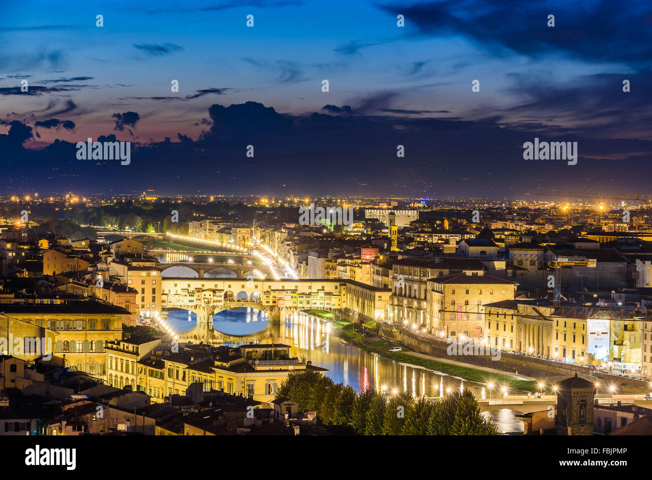 Evening light over beautiful Florence, capital of Tuscany, Italy Stock ...