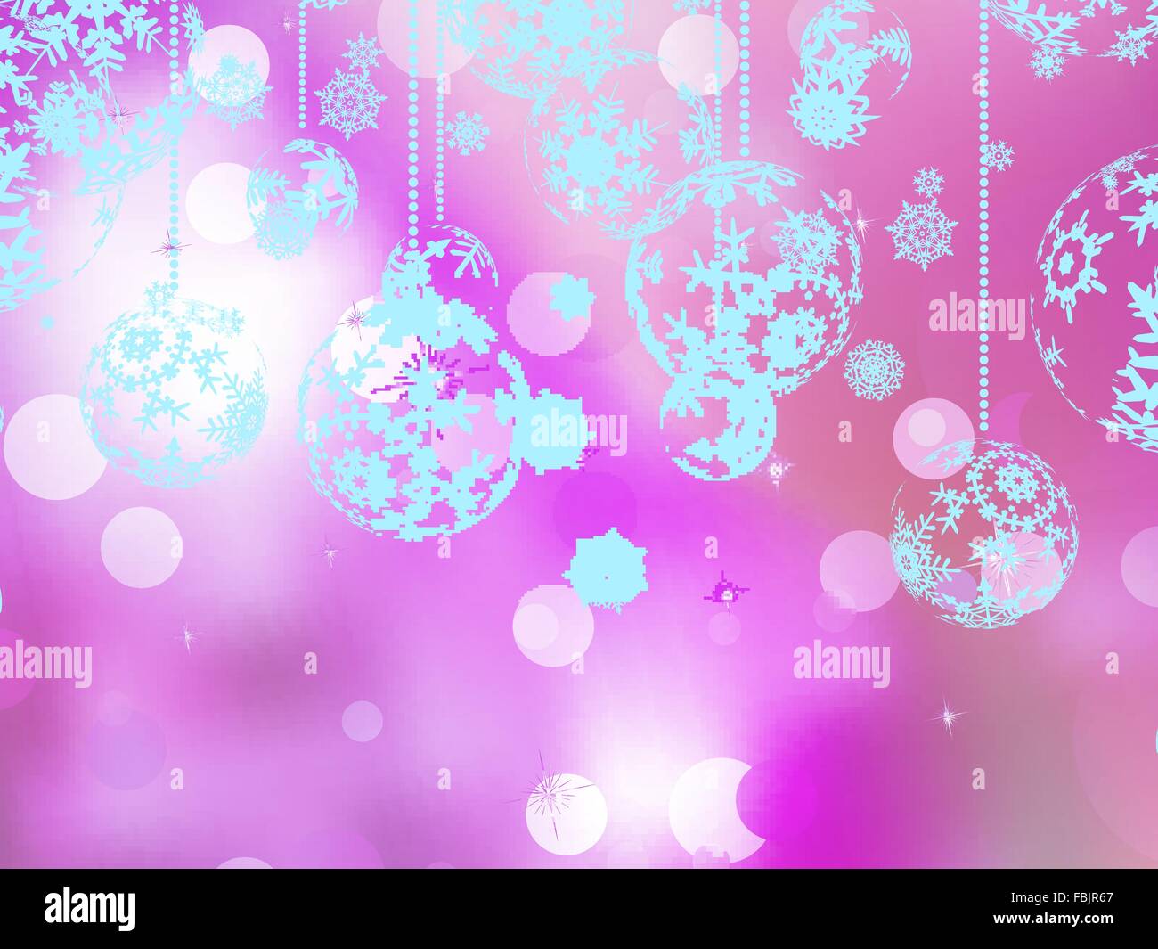 Christmas baubles on pink Stock Vector Images - Alamy
