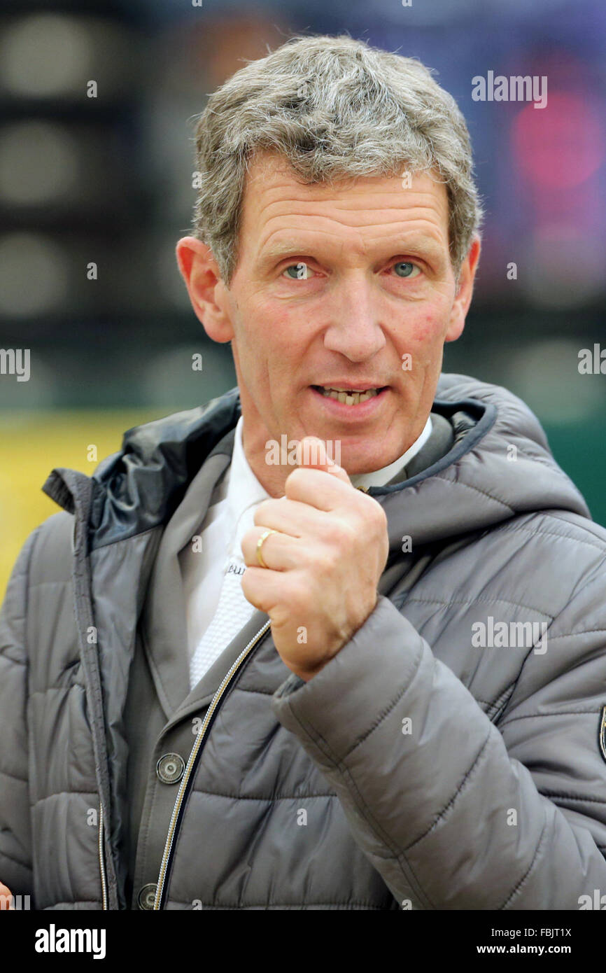 Germany's Ludger Beerbaum stands before jumping the obstacle course ...