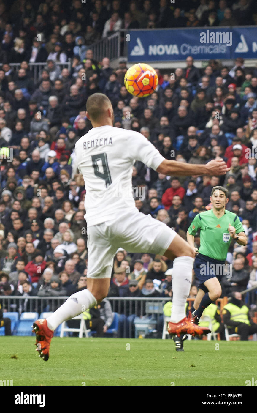 Madrid, Spain. 17th Jan, 2016. Karim Benzema (forward, Real Madrid) in ...