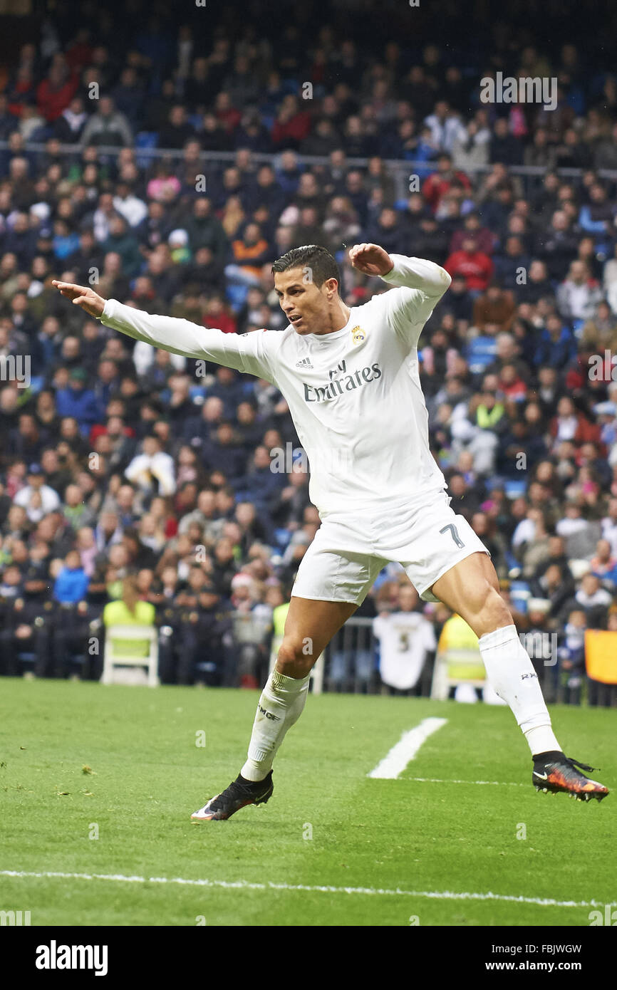 Madrid, Spain. 17th Jan, 2016. Cristiano Ronaldo (forward, Real Madrid ...