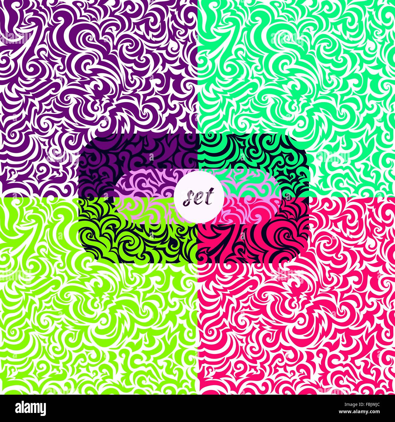 colorful background set, seamless pattern, curve Stock Vector Image ...