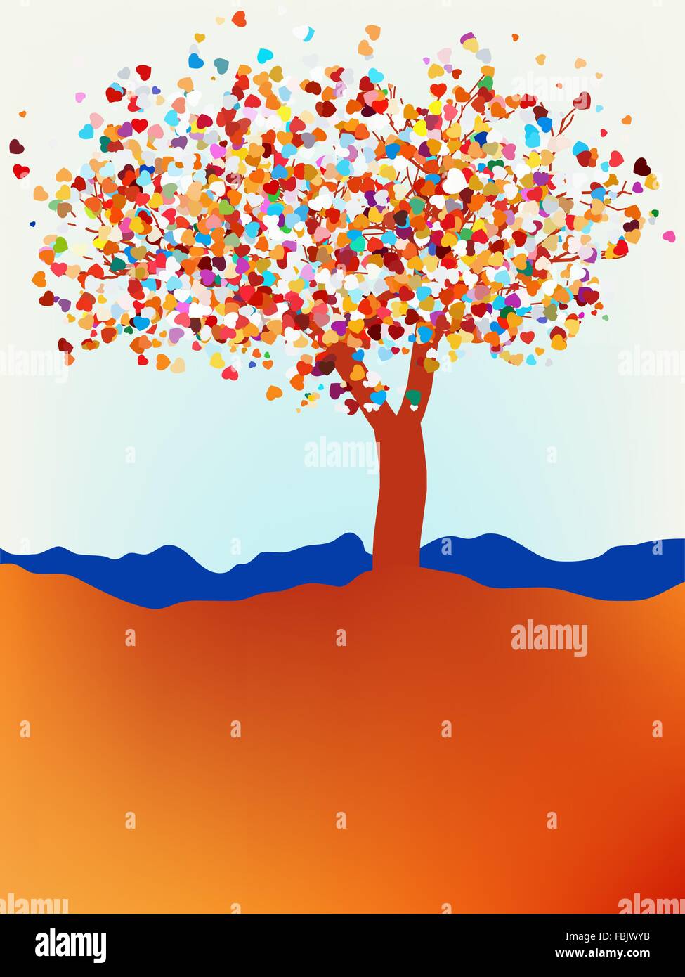 Leaf falling from tree Stock Vector Images - Alamy