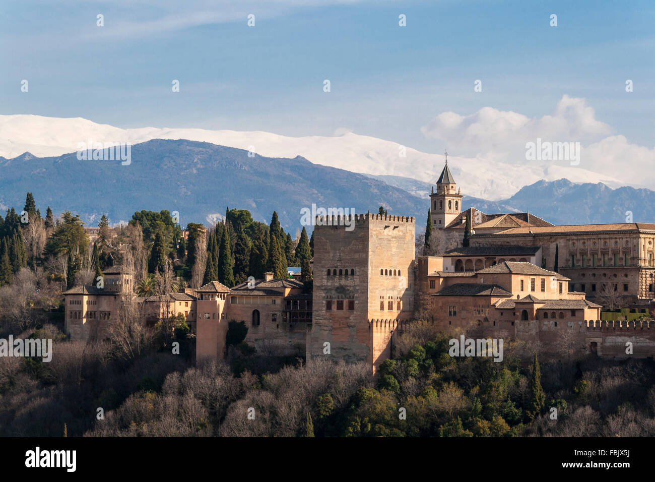 Real view of the famous Alhambra in Granada, Spain. Islamic ...