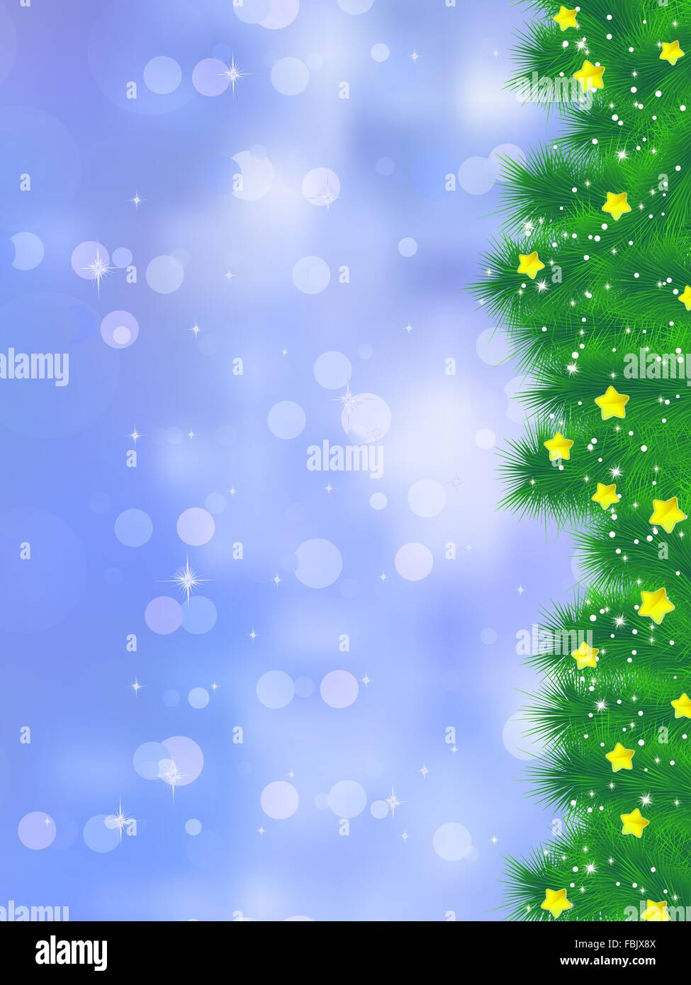 Snowflakes on branch tree Stock Vector Images - Alamy