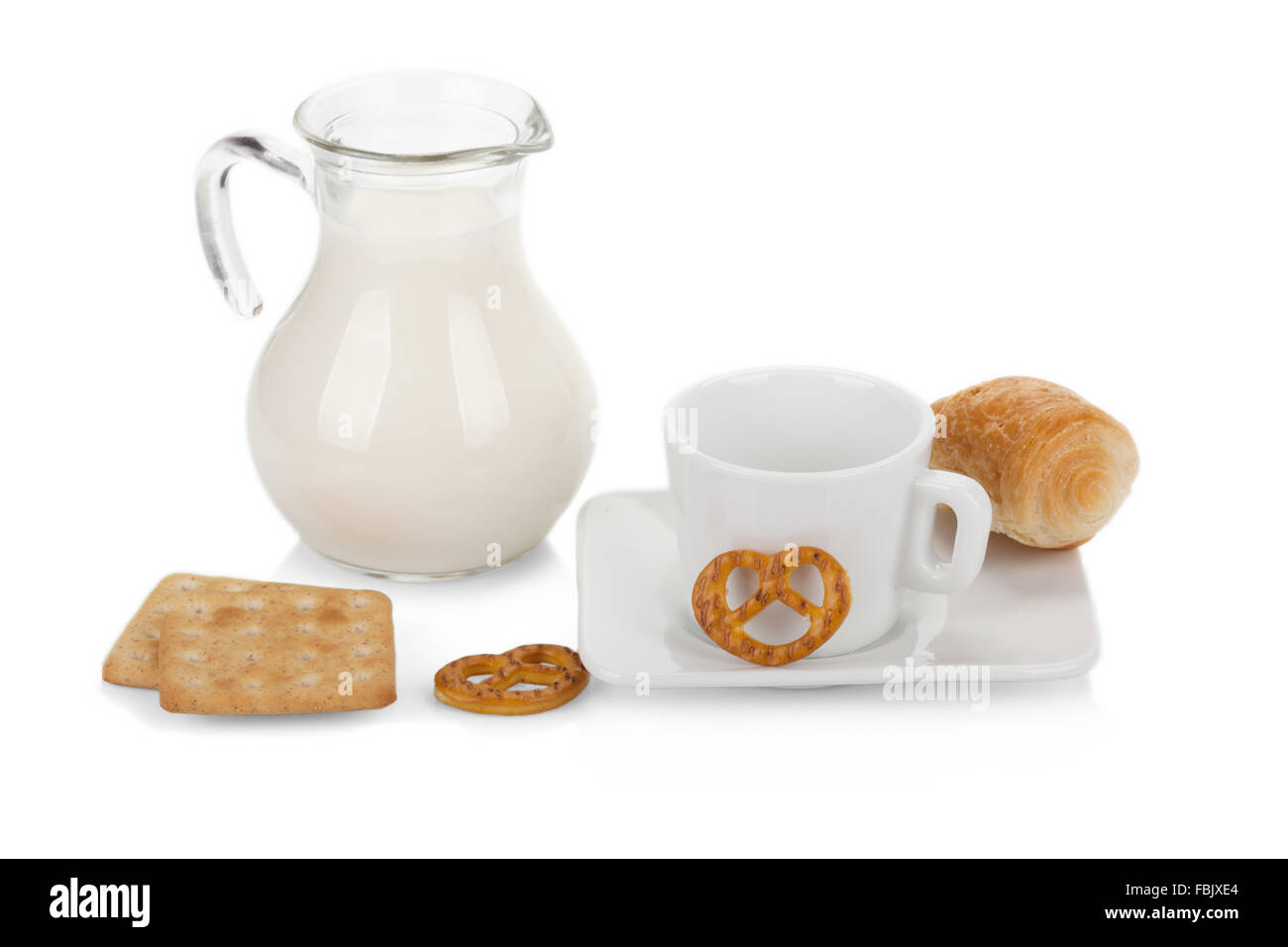 French breakfast isolated on white background Stock Photo - Alamy