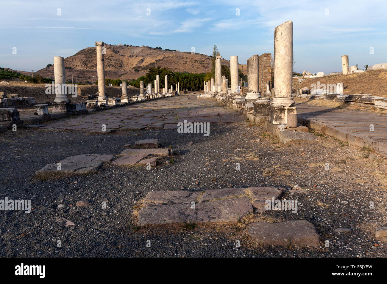 Turkey acropolis theatre sacred way colonnaded street hi-res stock ...