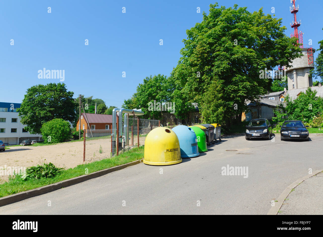 SIAULIAI, LITHUANIA - AUGUST 03: View of urban parts of Siauliai city ...