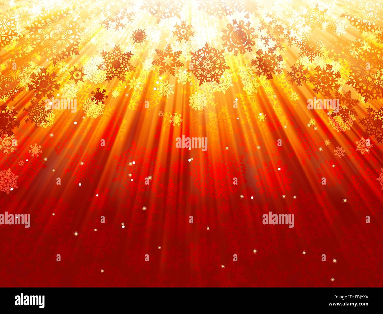 Snowflakes descending of golden light. EPS 8 Stock Vector Image & Art ...
