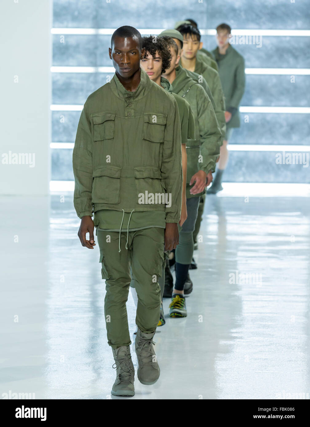 NEW YORK, NY - JULY 15, 2015: Adonis Bosso walks the runway during John ...
