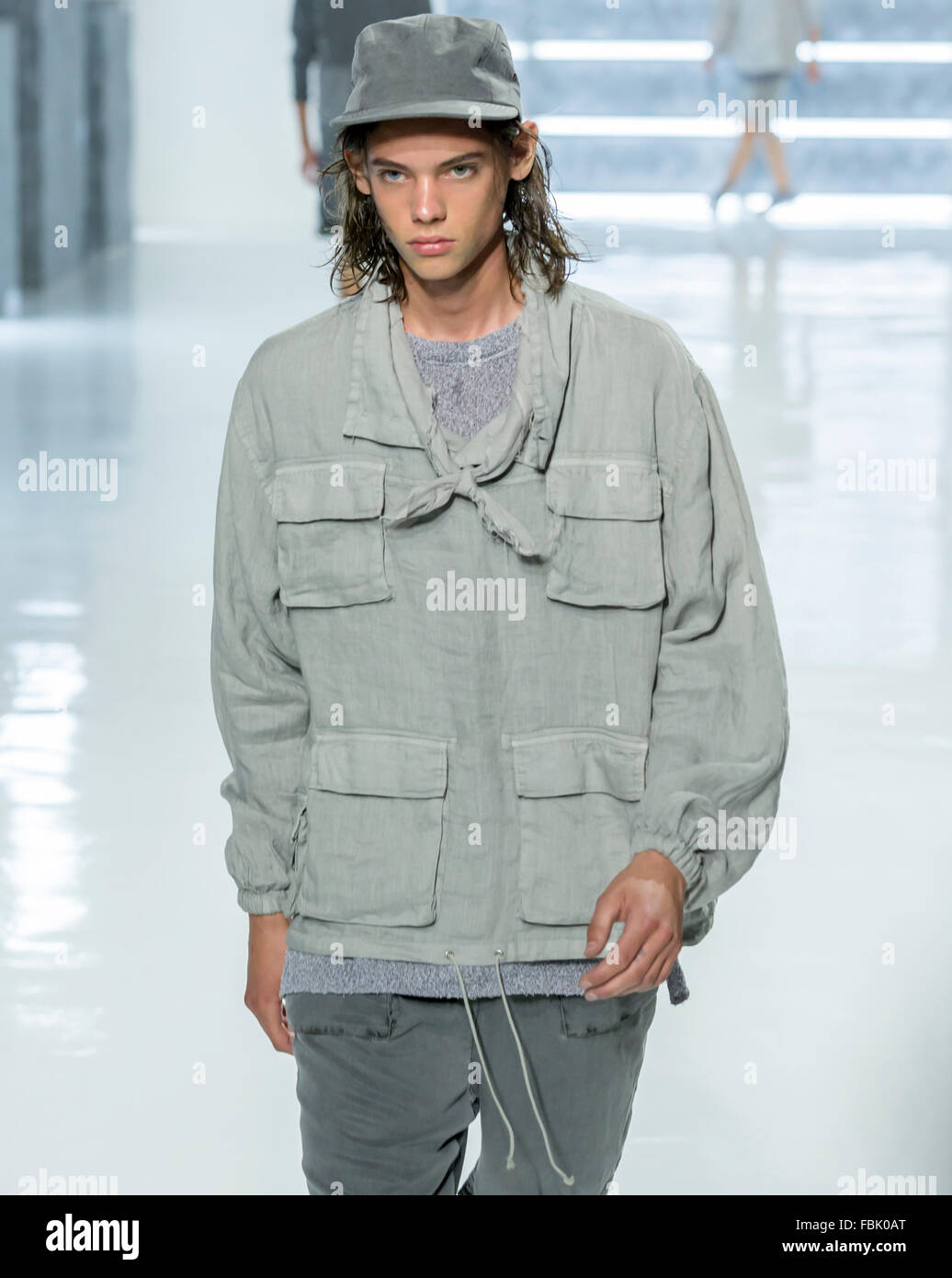 NEW YORK, NY - JULY 15, 2015: Erin Mommsen walks the runway during John ...