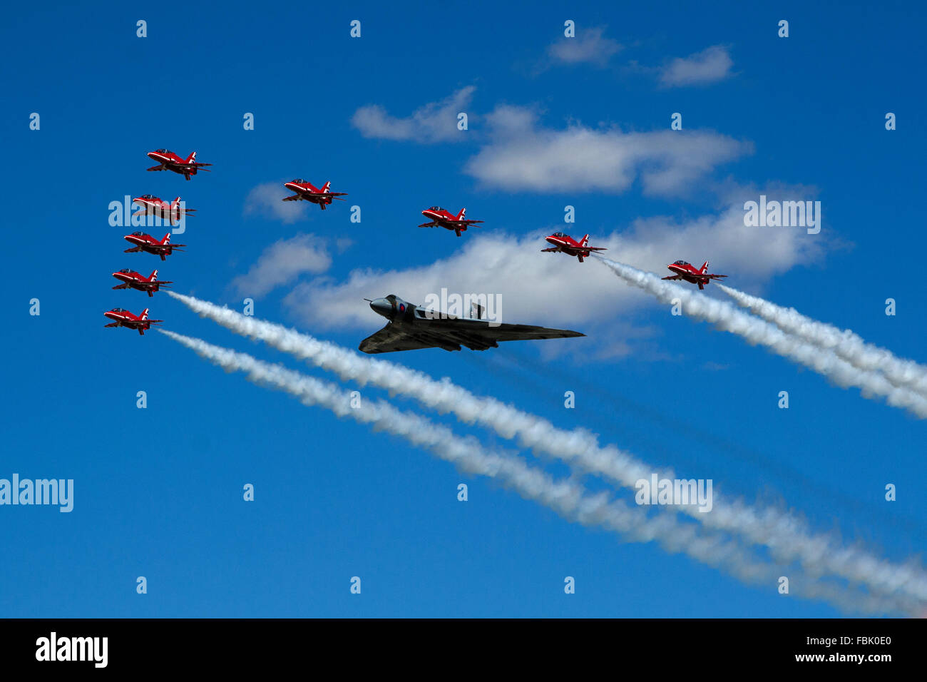 Vulcan with red arrows hi-res stock photography and images - Alamy