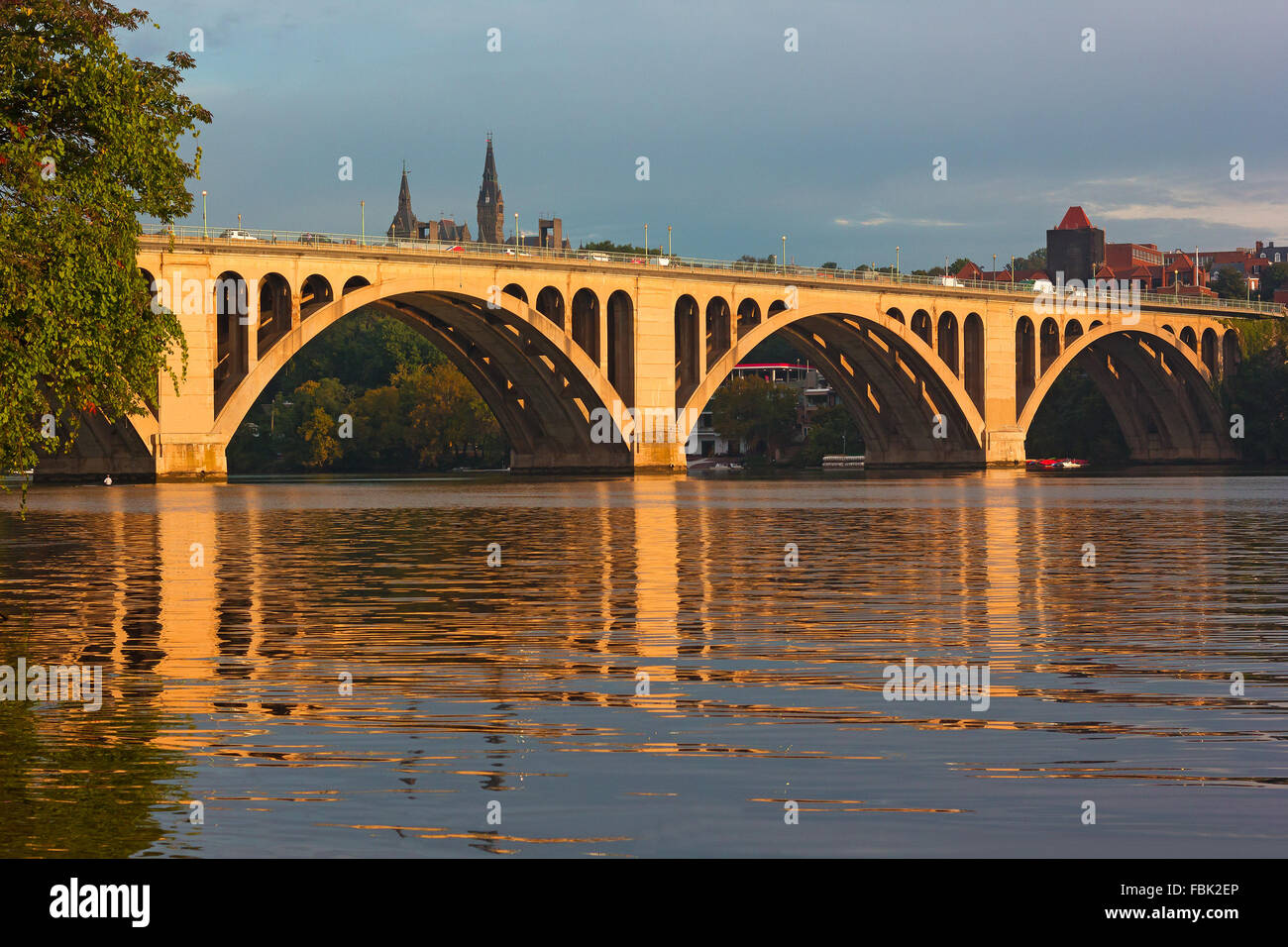 Key Bridge at sunrise in Washington DC Stock Photo - Alamy