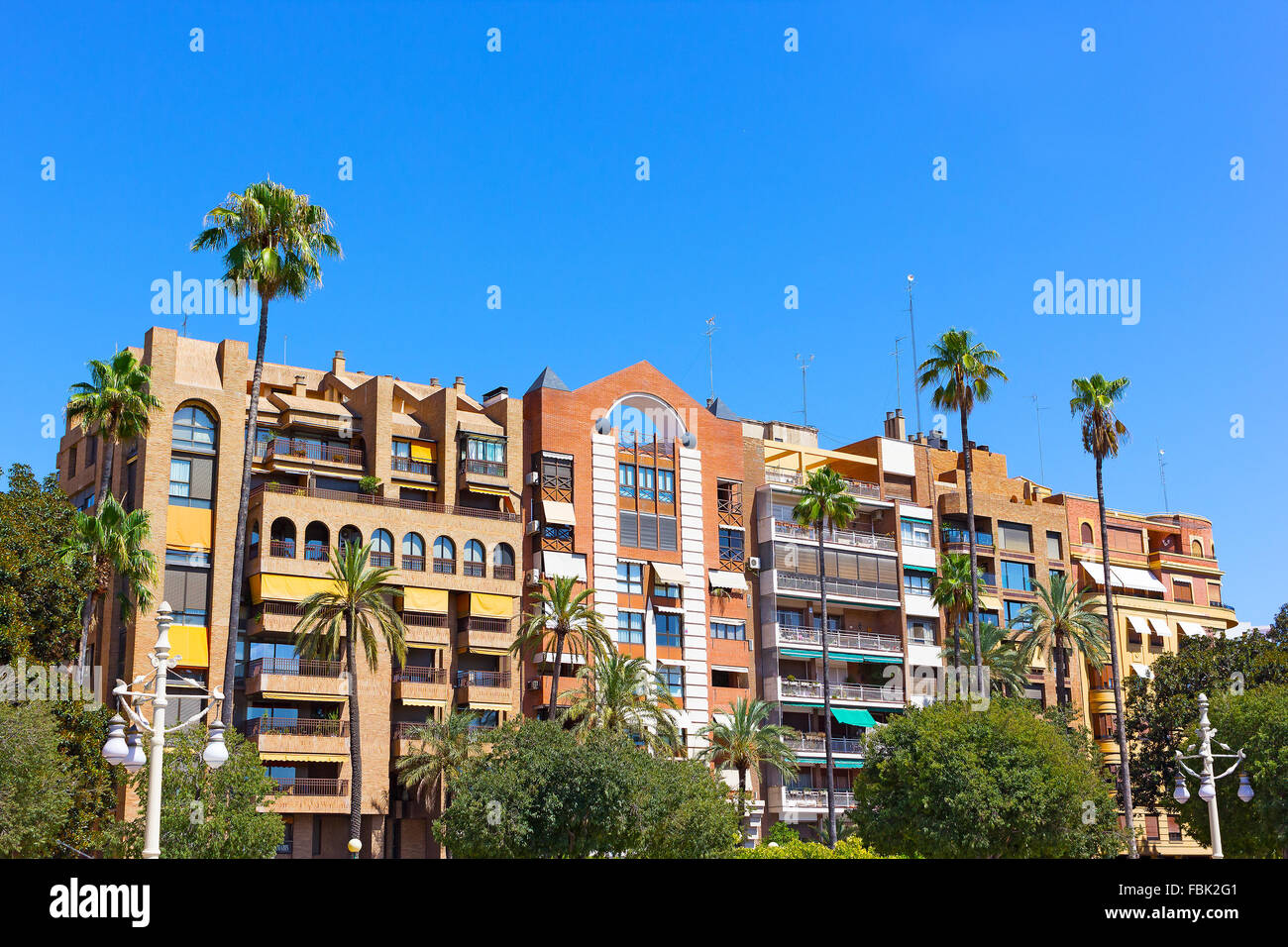 Residential urban architecture of modern Valencia, Spain Stock Photo ...