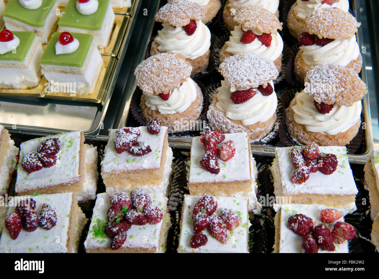 Display of delicious pastries in a italian pastry Stock Photo - Alamy