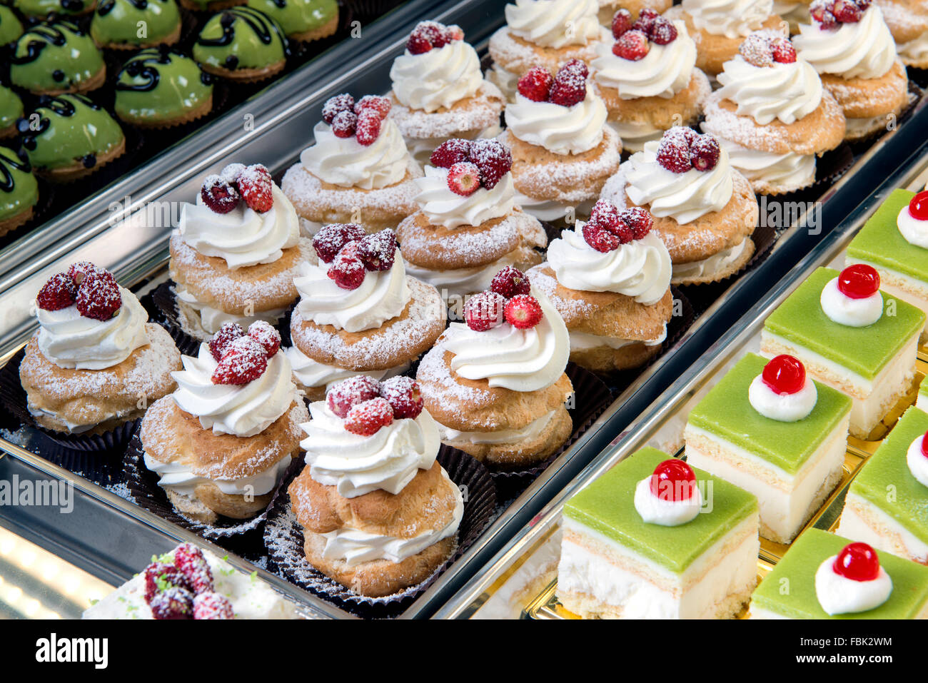Display of delicious pastries in a italian pastry Stock Photo - Alamy