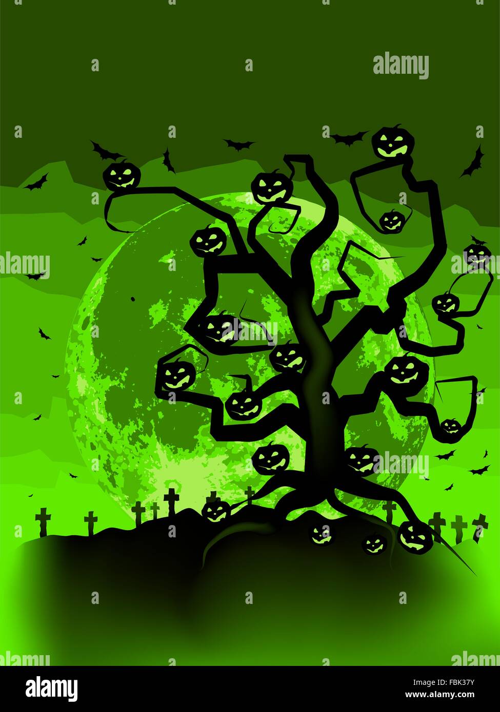 Pumpkins tree Stock Vector Images - Alamy