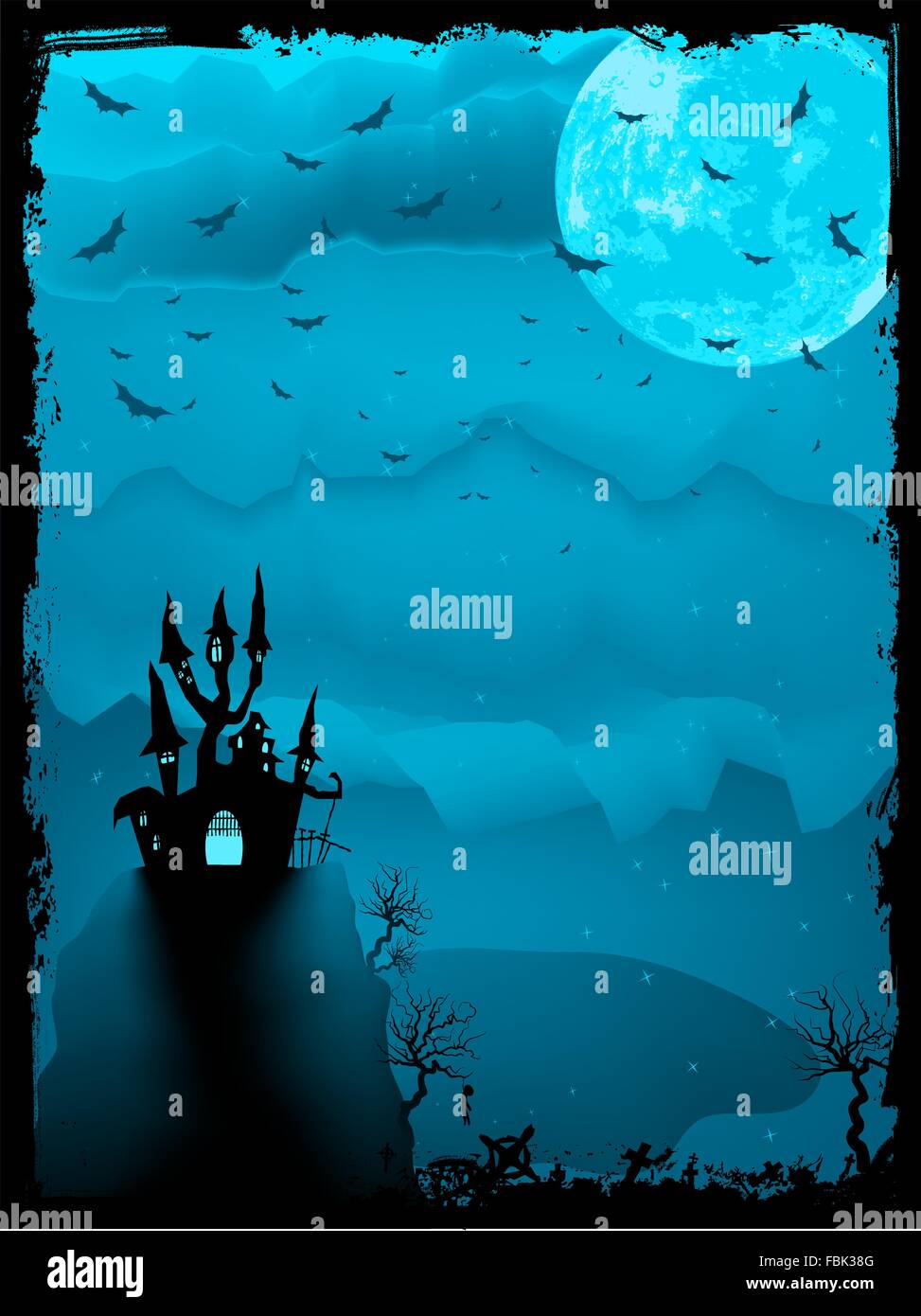 Spooky Halloween composition horror. EPS 8 Stock Vector Image & Art - Alamy