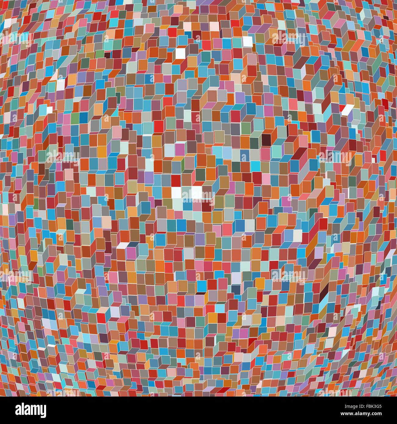 Three-dimensional design from color blocks. EPS 8 Stock Vector Image ...