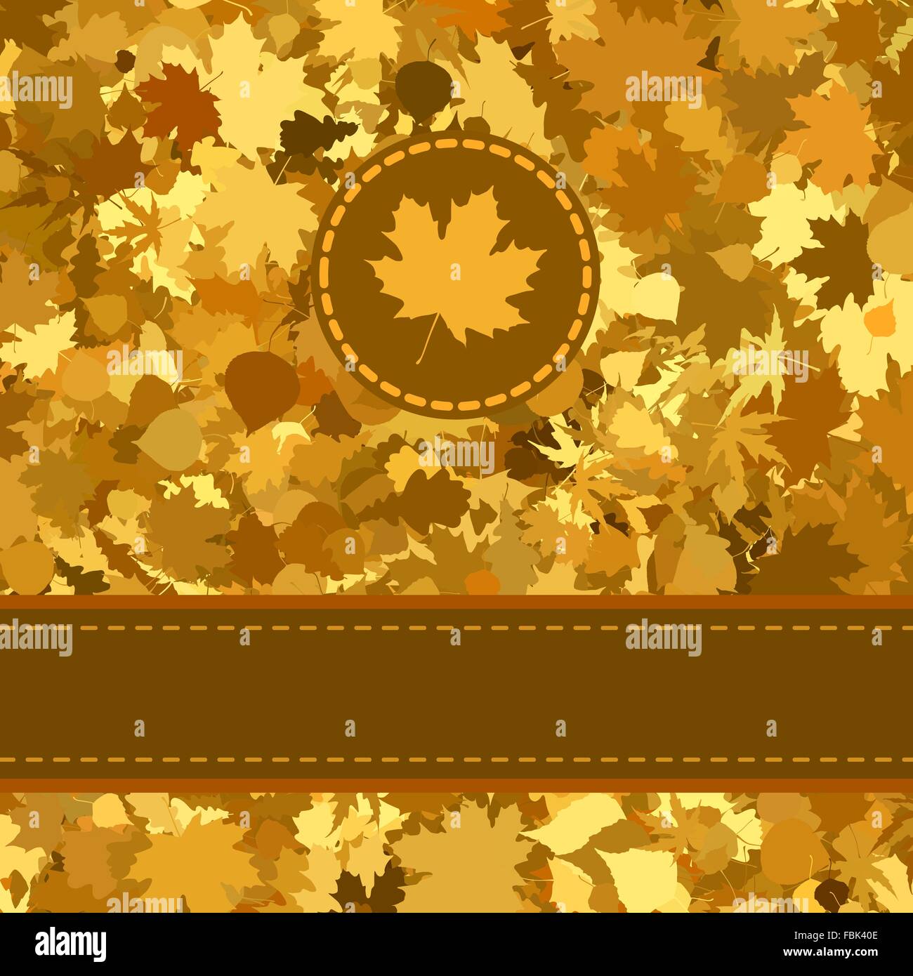 Gold autumn background with leaves. EPS 8 Stock Vector Image & Art - Alamy