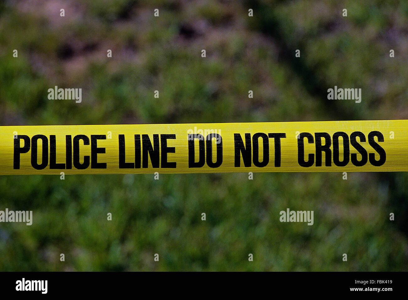 Washington, DC. USA, 1997 Police line tape at a murder scene in ...