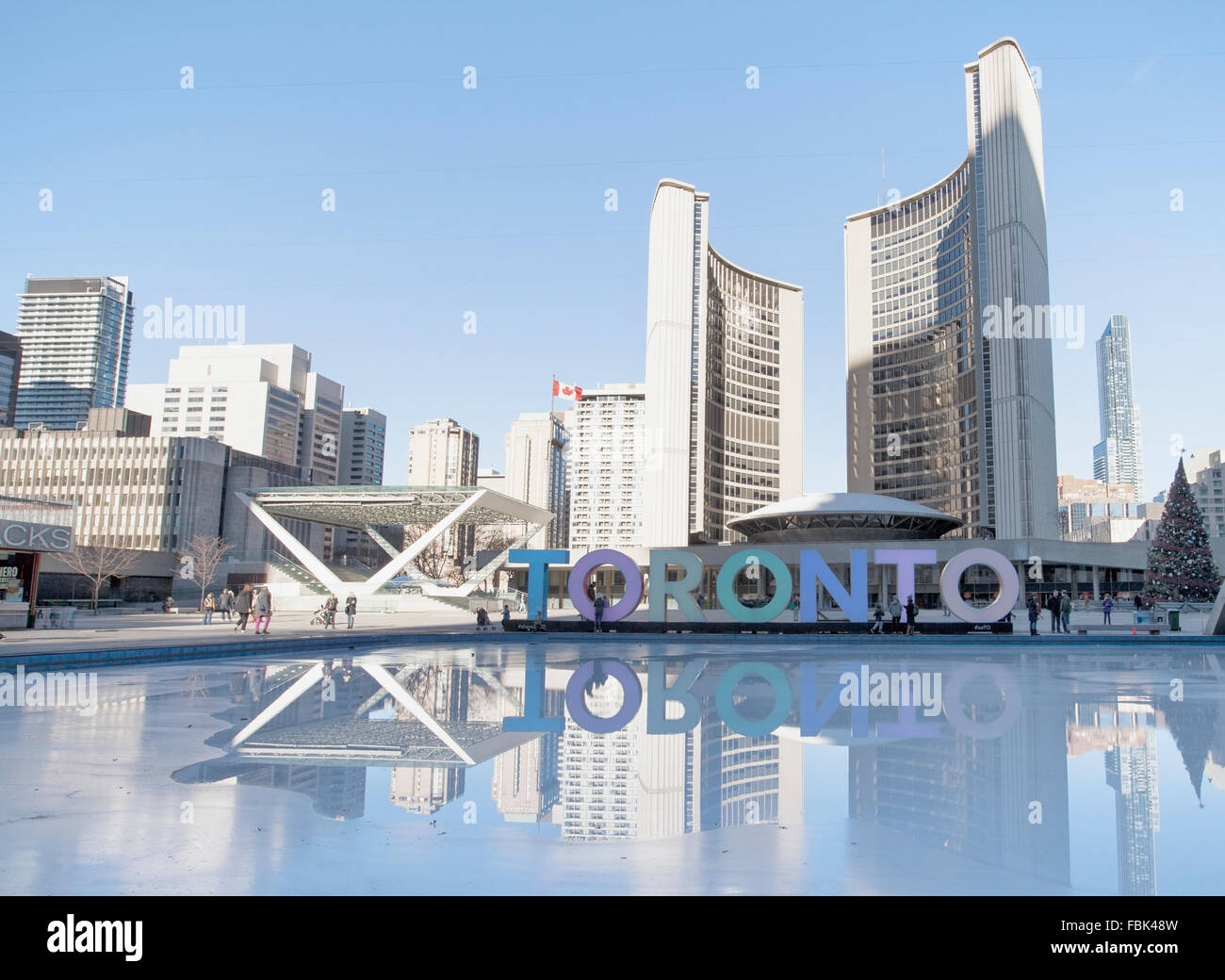 TORONTO - DECEMBER 24, 2015: The “TORONTO” sign, the popular light-up ...
