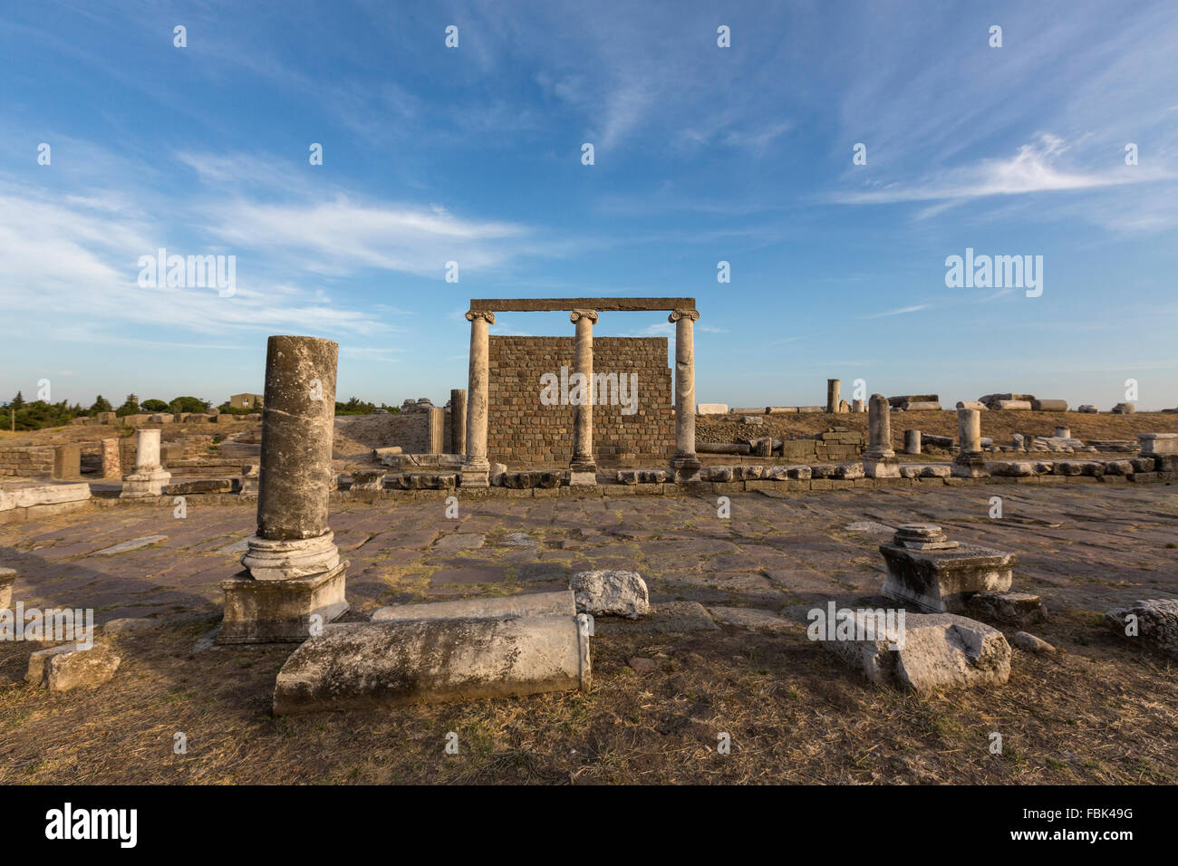 Columns in the Via Tecta in Sanctuary of Asclepion, Pergamon Stock ...