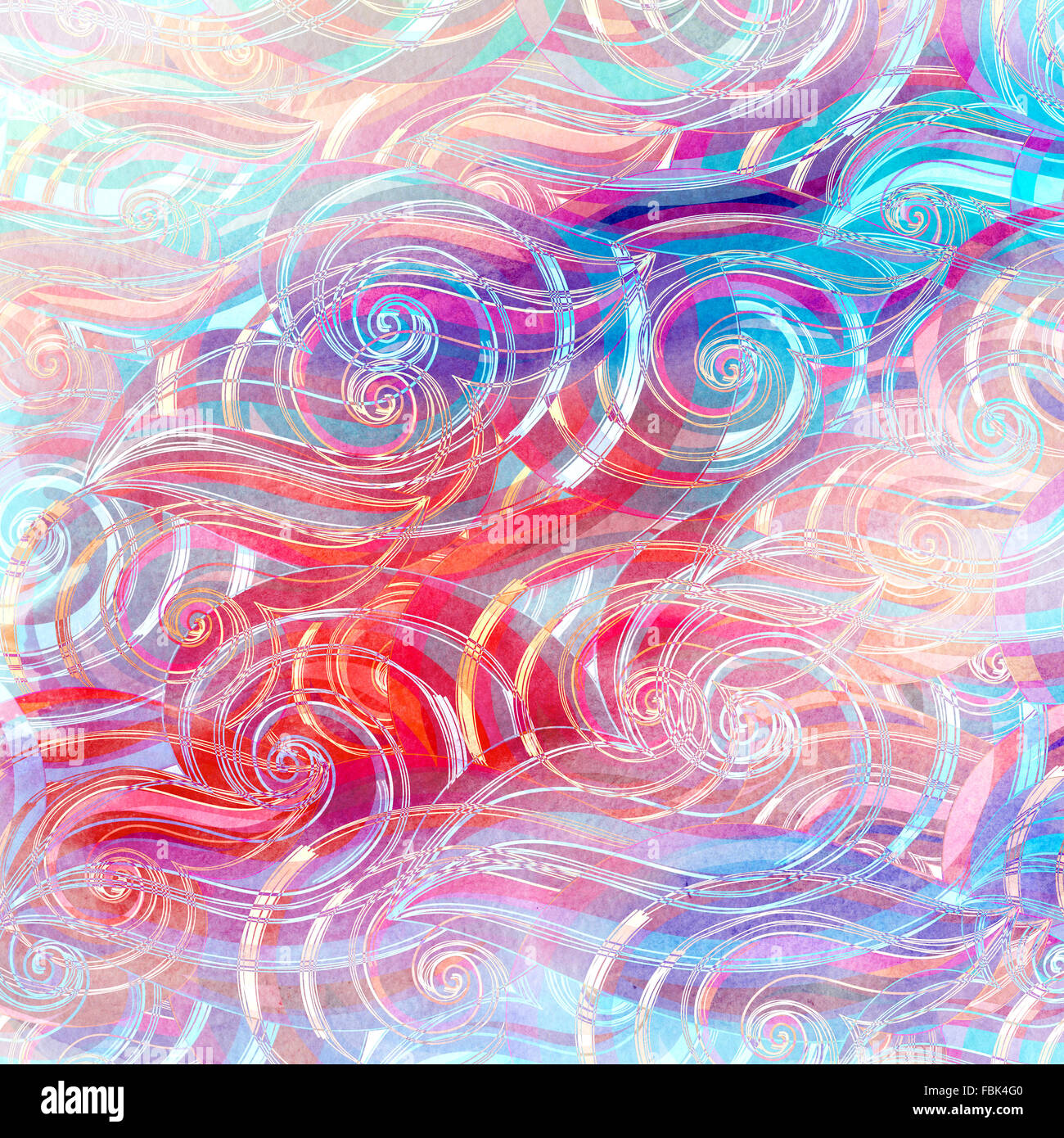 Bright seamless pattern with beautiful graphics waves Stock Photo - Alamy