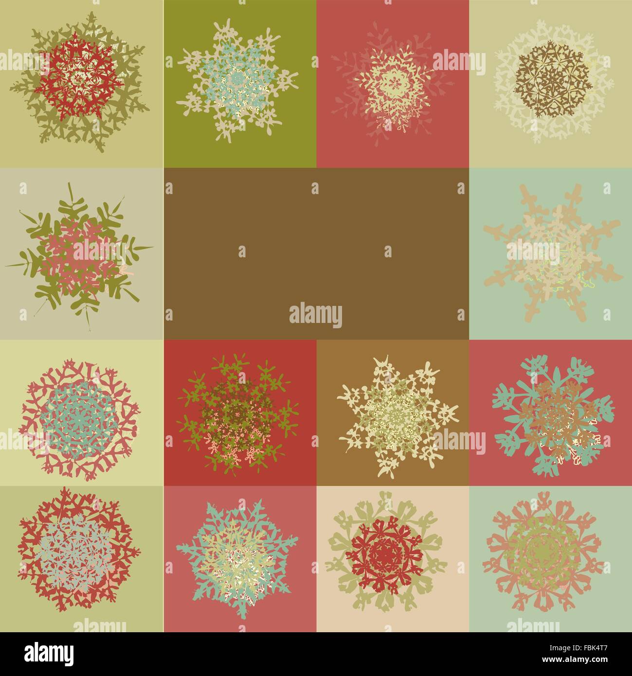 Retro snowflakes background template. EPS 8 Stock Vector Image & Art ...