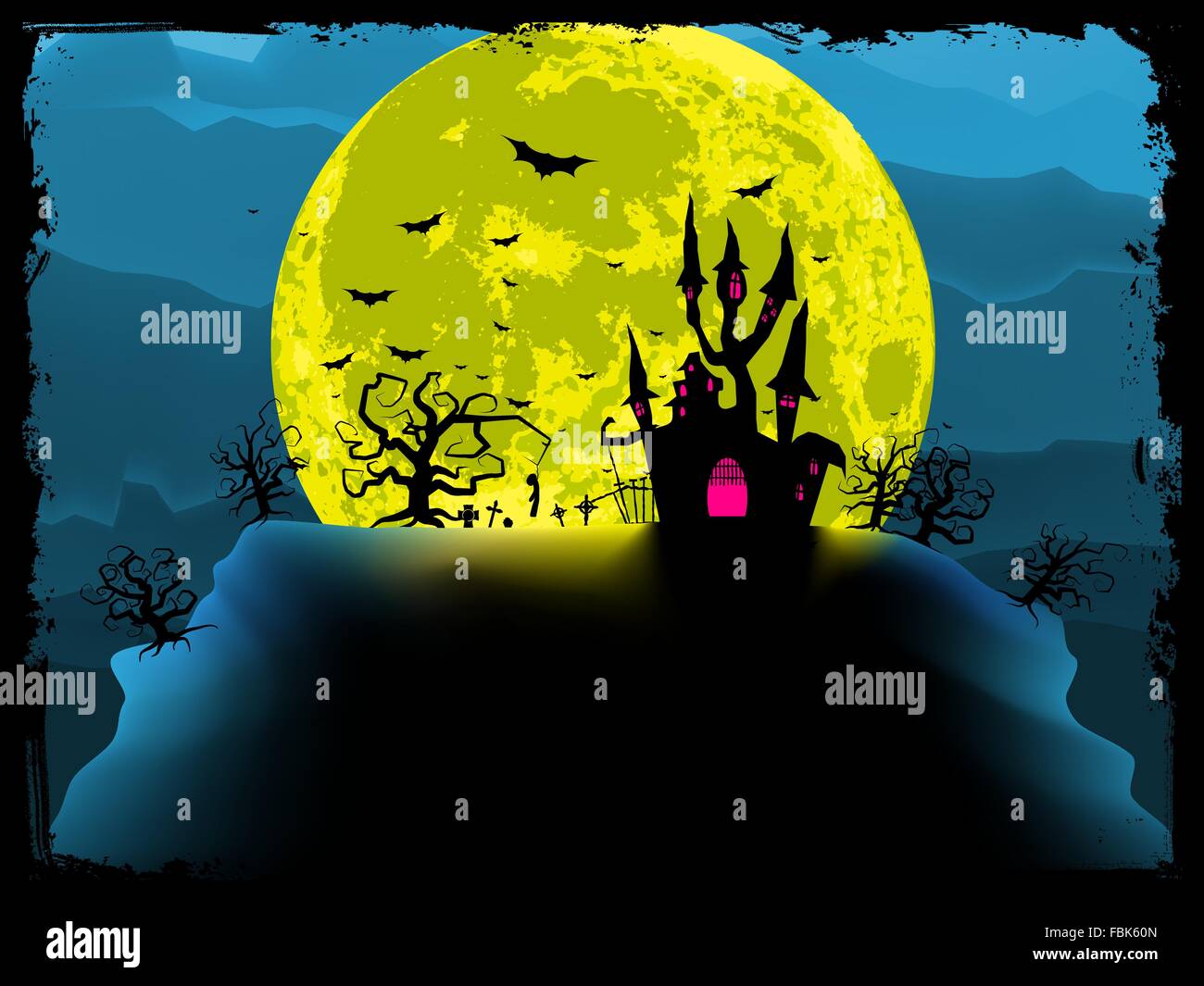Halloween night building Stock Vector Images - Alamy