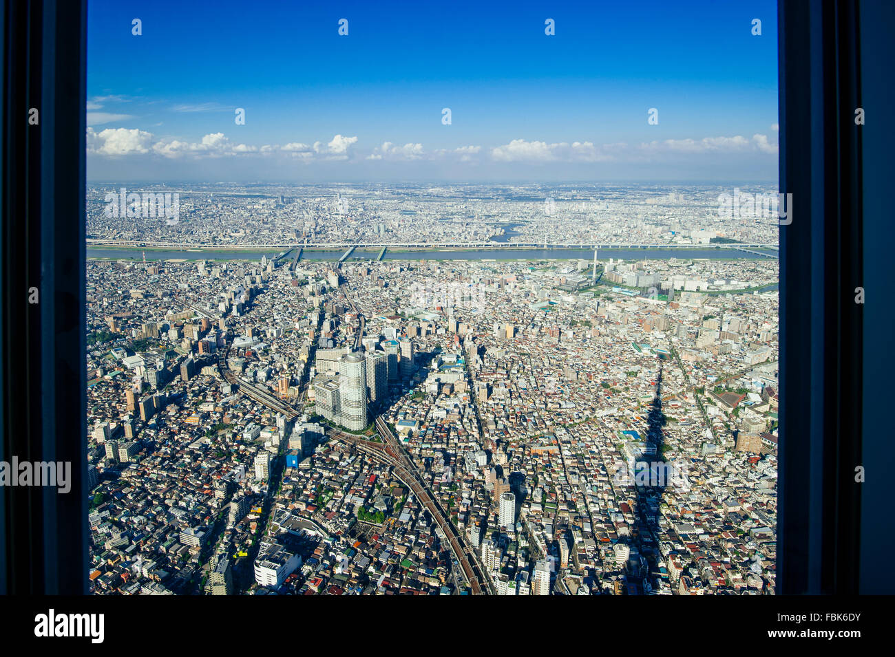The bird's eye view of a part of Tokyo mega city from Tokyo Sky Tree ...