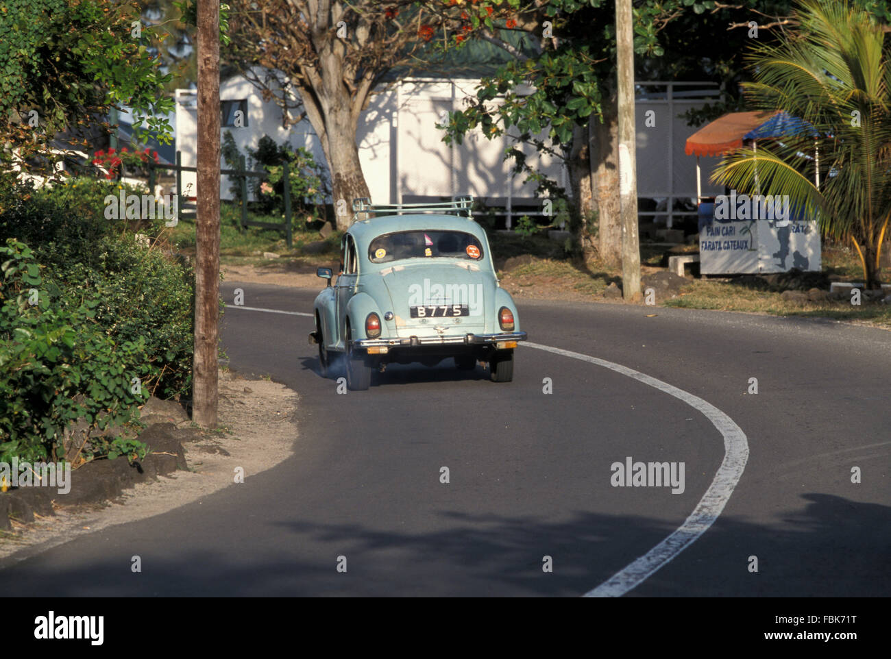 Old car driving on the island of Mauritius Stock Photo - Alamy