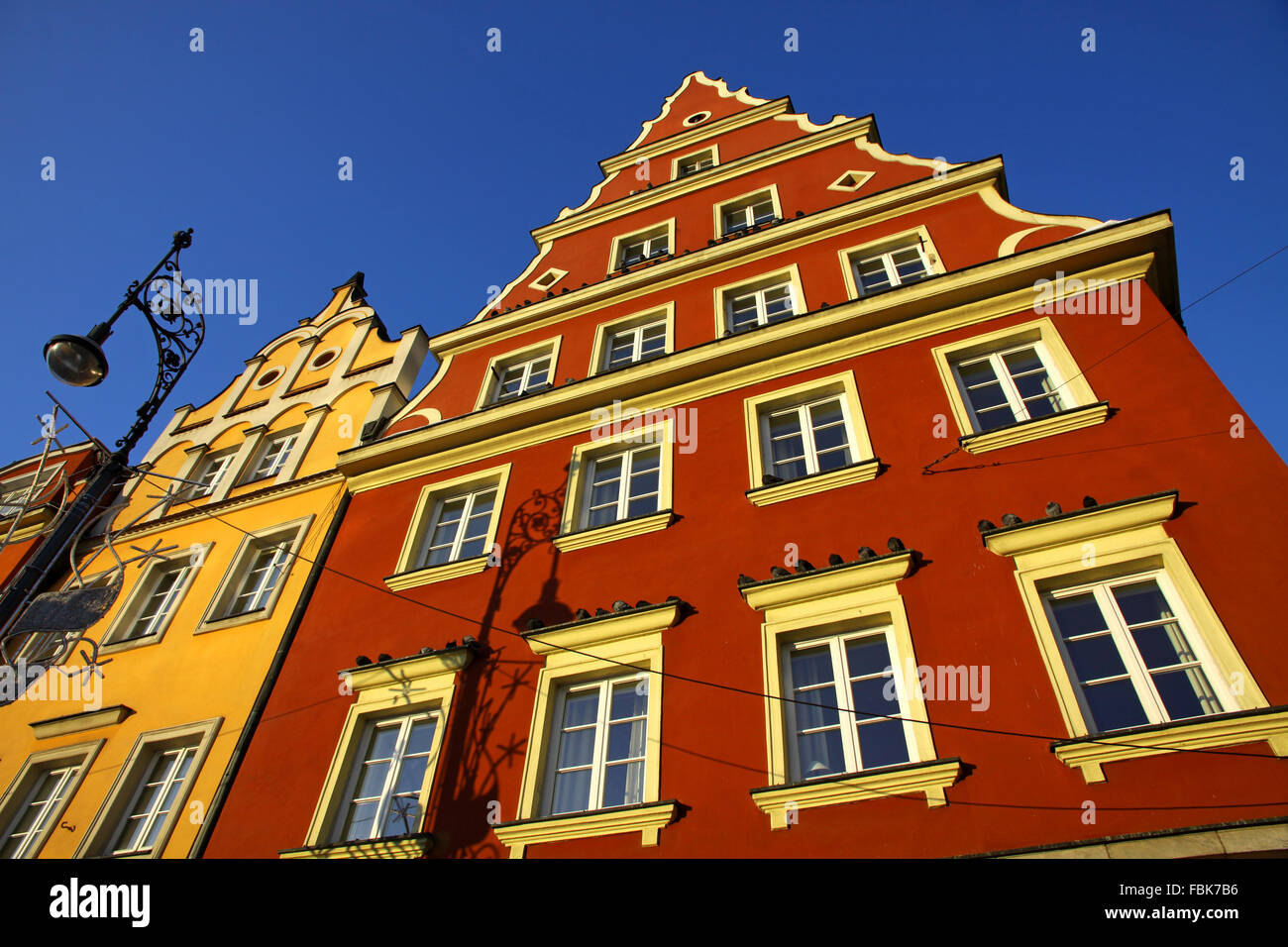 Colourful buildings on the market square in Wroclaw city, Poland Stock ...